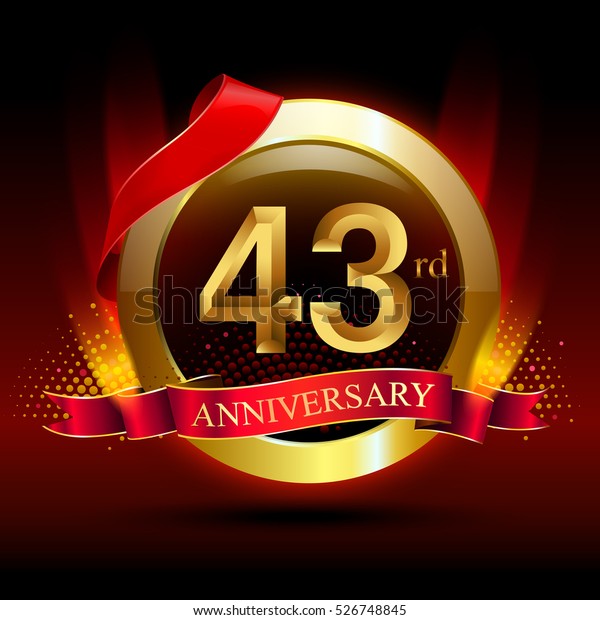 43rd Golden Anniversary Logo Ring Red Stock Vector (Royalty Free) 526748845