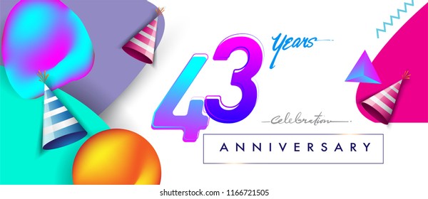 43rd Years Anniversary Logo Vector Design Stock Vector (Royalty Free ...