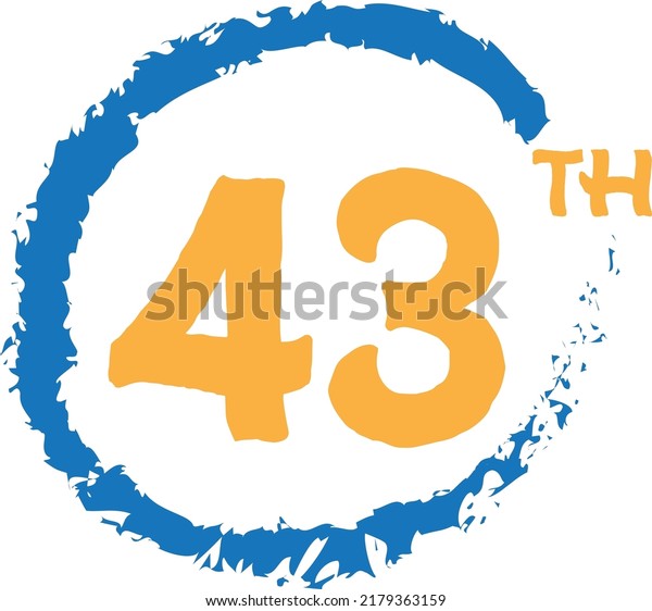 43th Ordinal Number Counting Yellow Blue Stock Vector (Royalty Free ...