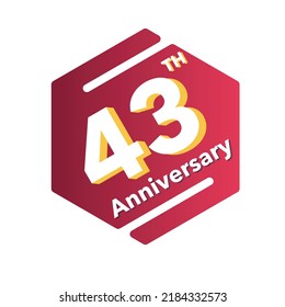 43th Years Anniversary Logo Vector Design Stock Vector (Royalty Free ...