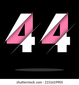 44 4 Number Logo Design Creative Stock Vector (Royalty Free) 2151619905 ...