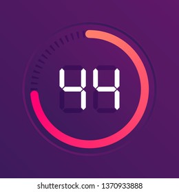 44 Minutes Stopwatch Vector Icon Digital Stock Vector (Royalty Free ...