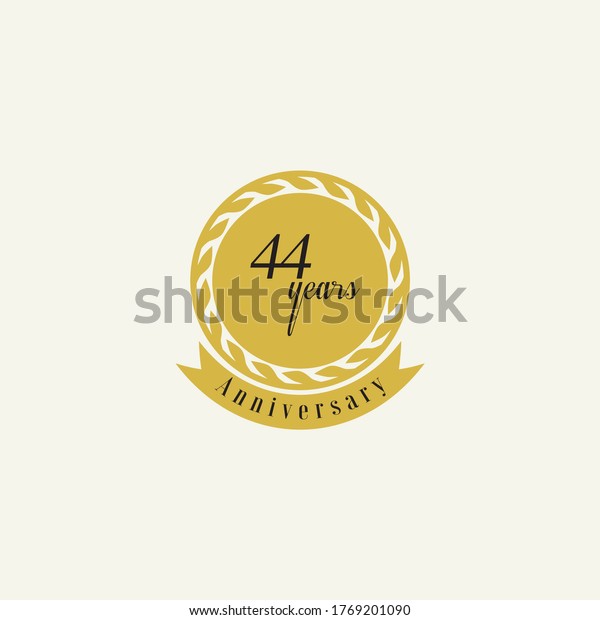 44 Years Anniversary Logo Design Set Stock Vector (Royalty Free ...