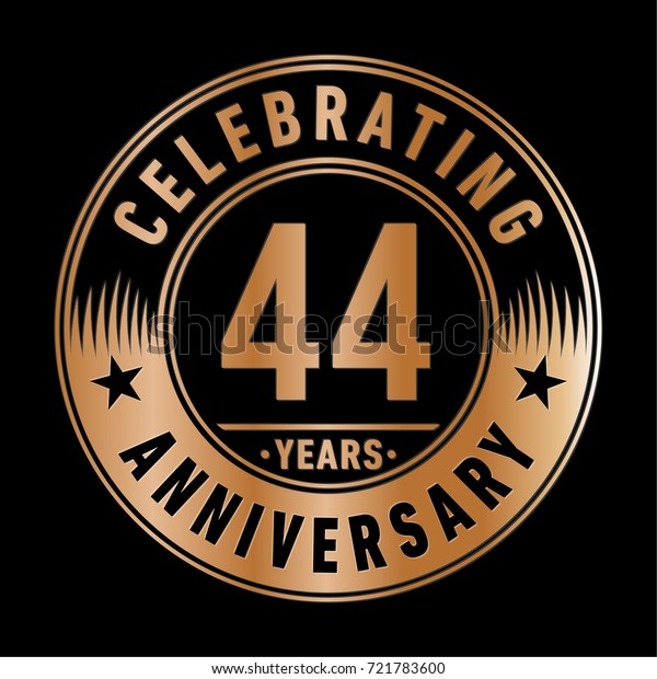 44 Years Anniversary Logo Vector Illustration Stock Vector (Royalty ...