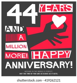 44 Years Happy Anniversary Vector Illustration Stock Vector (Royalty ...