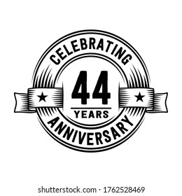 44 Years Logo Design Template 44th Stock Vector (Royalty Free ...