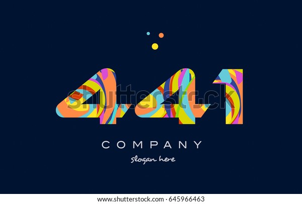 441 Number Digit Numeral Logo Colored: vector de stock (libre de ...