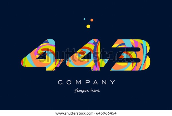 443 Number Digit Numeral Logo Colored: vector de stock (libre de ...