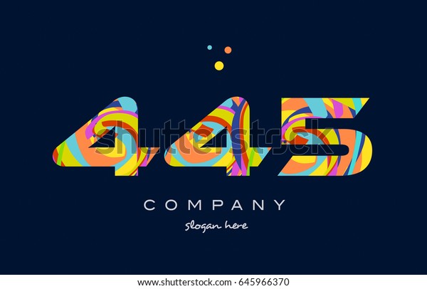 445 Number Digit Numeral Logo Colored: vector de stock (libre de ...