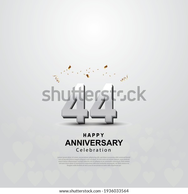 44th Anniversary Background 3d Number Illustration Stock Vector ...