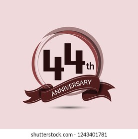 44th Anniversary Logo Elegance Brown Color Stock Vector (Royalty Free ...