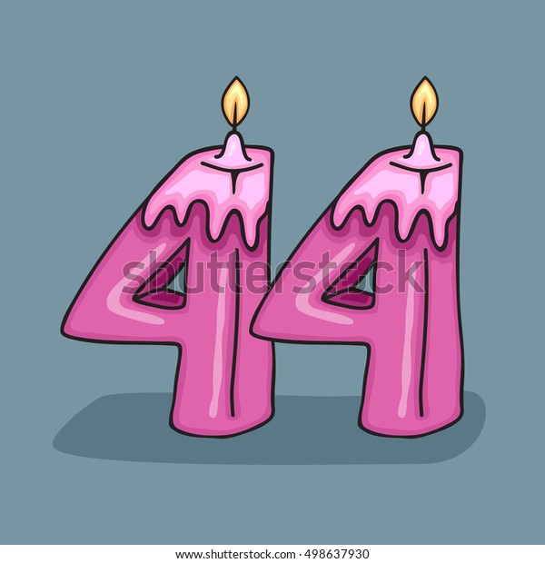 44th Birthday Candle Number Vector Design Stock Vector (Royalty Free ...