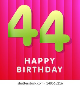 44th Birthday Card Stock Vector (Royalty Free) 148565216 | Shutterstock
