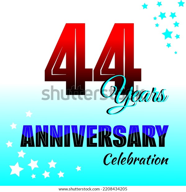 44th Birthday Celebration Background Red Gradient Stock Vector (Royalty ...