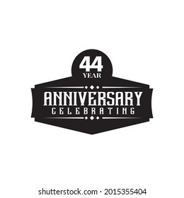 44th Year Anniversary Logo Design Vector Stock Vector (Royalty Free ...