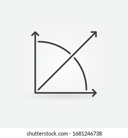 45 Degrees Angle Outline Icon Vector Stock Vector (Royalty Free ...