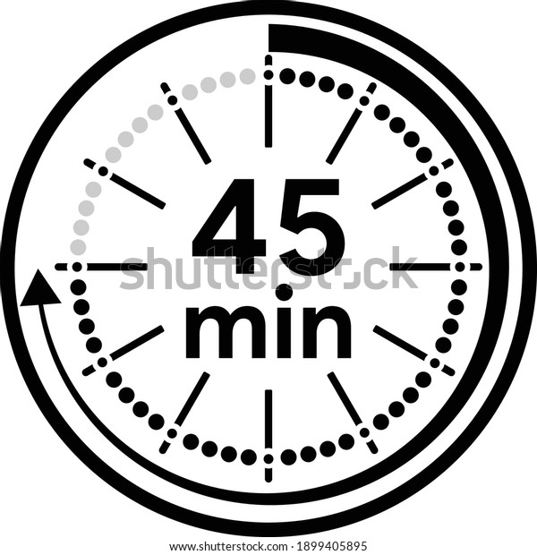 45 Minutes Icon Stopwatch Vector Icon Stock Vector (Royalty Free ...