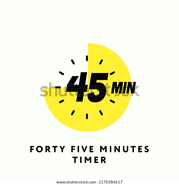 45 Minutes Timer Icon Modern Flat Stock Vector (Royalty Free ...