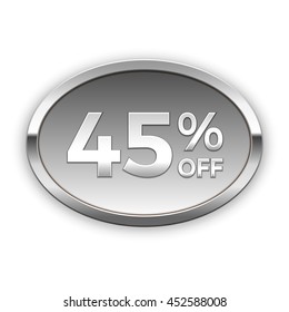 45 Off Vector Badge Silver Stock Vector (Royalty Free) 452588008