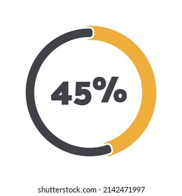45 Percent Chart Vector Percentage Infographics Stock Vector (Royalty ...
