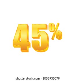 45 Percent On White Background 3d Stock Vector (Royalty Free ...