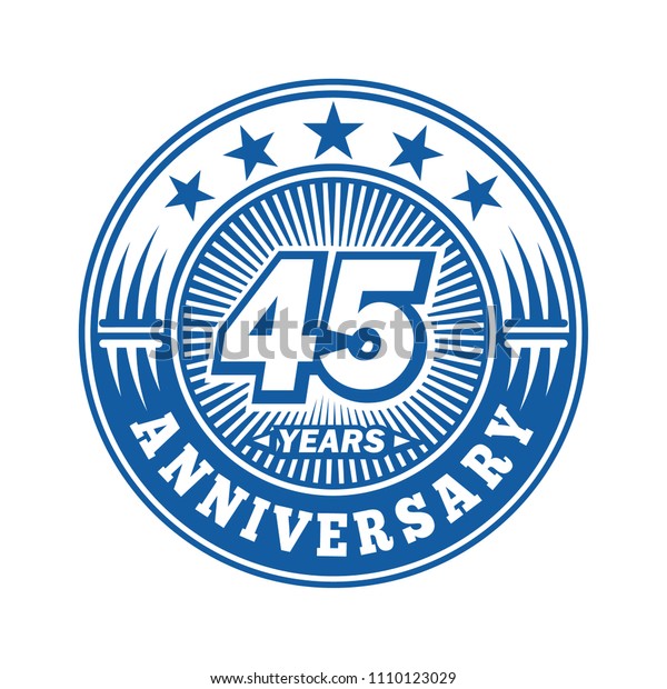 45 Years Anniversary Anniversary Logo Design Stock Vector (Royalty Free ...