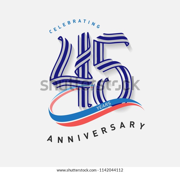45 Years Anniversary Ribbon Shape Numbers Stock Vector (Royalty Free ...