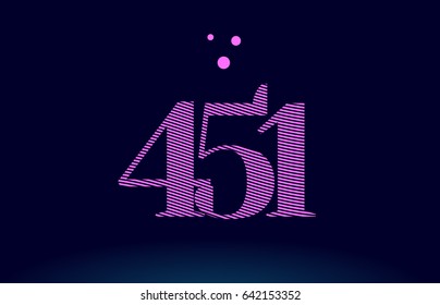 451 Number Digit Logo Pink Line Stock Vector (Royalty Free) 642153352