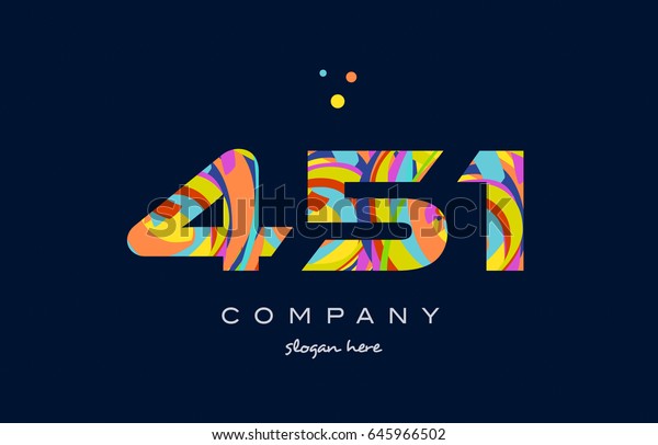 451 Number Digit Numeral Logo Colored Stock Vector (Royalty Free ...