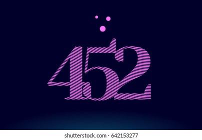 452 Number Digit Logo Pink Line Stock Vector (Royalty Free) 642153277 ...
