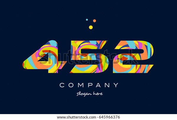 452 Number Digit Numeral Logo Colored: เวกเตอร์สต็อก (ปลอดค่าลิขสิทธิ์ ...