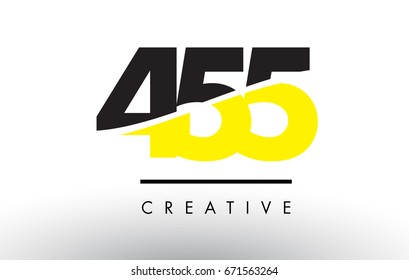 455 Black Yellow Number Logo Design Stock Vector (Royalty Free ...