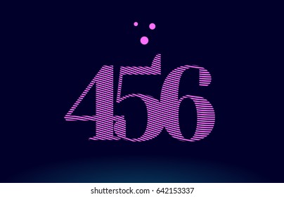 456 Number Digit Logo Pink Line Stock Vector (Royalty Free) 642153337 ...