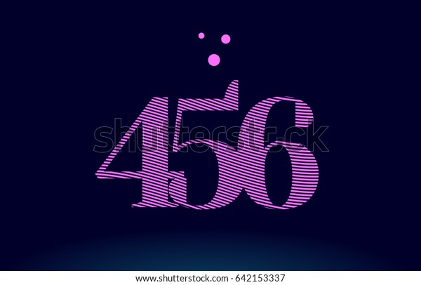 456 Number Digit Logo Pink Line Stock Vector (Royalty Free) 642153337 ...