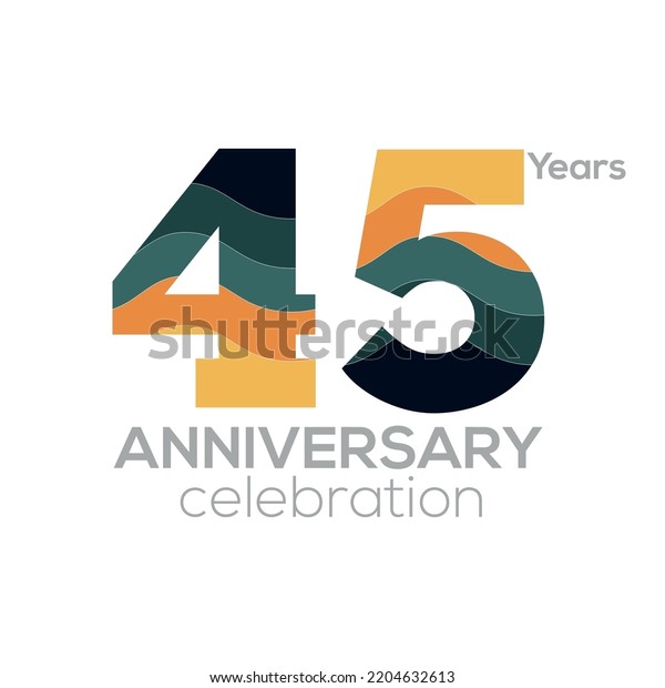 45th Anniversary Logo Design Number 45 Stock Vector (Royalty Free ...
