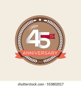 45th Anniversary Logo Design Template Stock Vector (Royalty Free ...