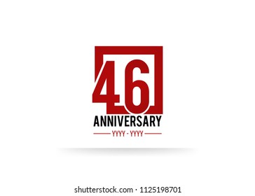 46 Anniversary Logotype Simple Red Colored Stock Vector (Royalty Free ...