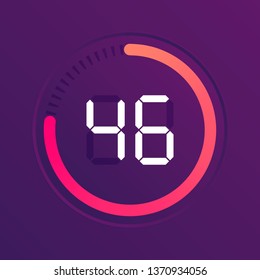 46 Minutes Stopwatch Vector Icon Digital Stock Vector (Royalty Free ...