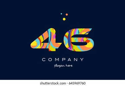 46 Number Digit Numeral Logo Colored Stock Vector (Royalty Free ...