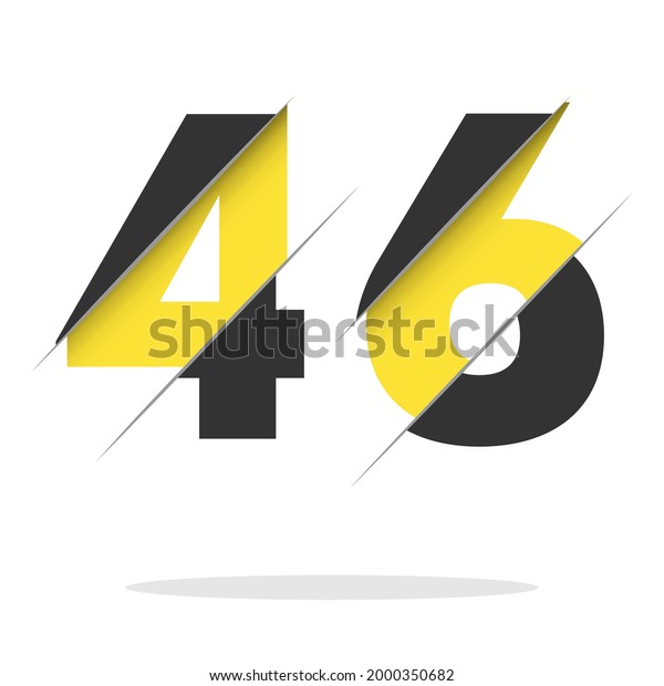 46 Number Logo Design Creative Cut Stock Vector (Royalty Free ...