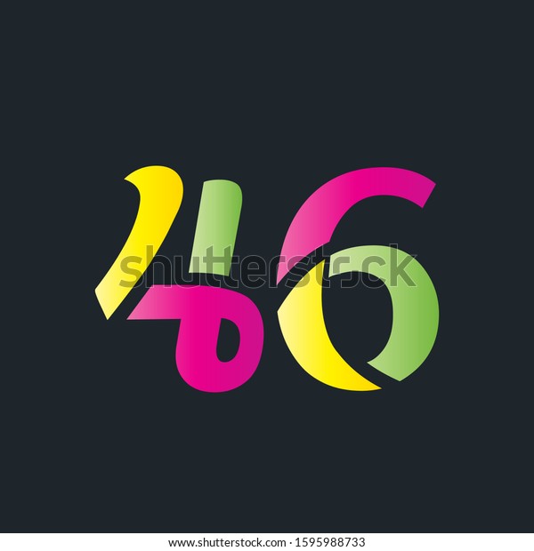 46 Number Multicolor Letter Logo Design Stock Vector (Royalty Free ...