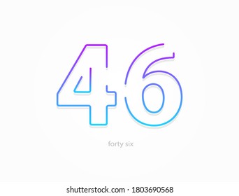 46 Number Outline Stroke Gradient Font Stock Vector (Royalty Free ...