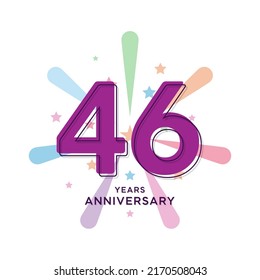 46 Years Anniversary Celebration Vector Template Stock Vector (Royalty ...