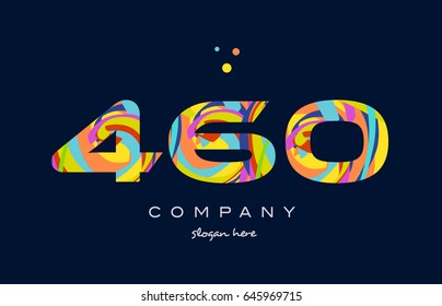 460 Number Digit Numeral Logo Colored: vector de stock (libre de ...