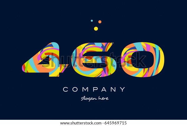 460 Number Digit Numeral Logo Colored: vector de stock (libre de ...