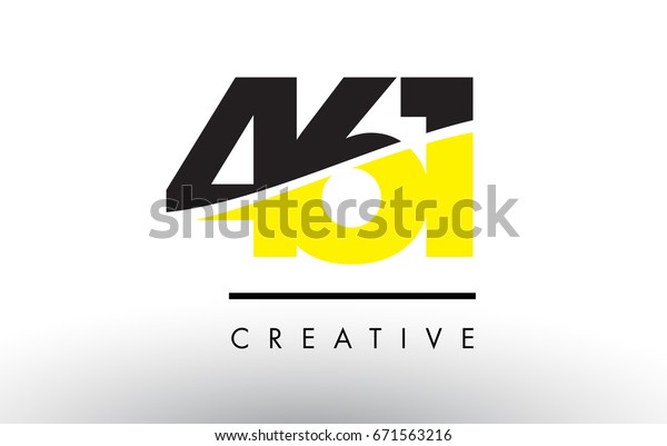 461 Black Yellow Number Logo Design Stock Vector (Royalty Free ...