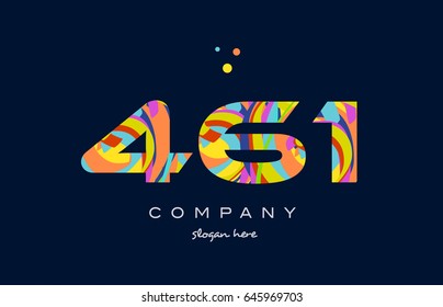 461 Number Digit Numeral Logo Colored: เวกเตอร์สต็อก (ปลอดค่าลิขสิทธิ์ ...