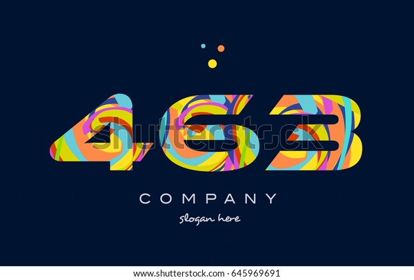 463 Number Digit Numeral Logo Colored Stock Vector (Royalty Free ...
