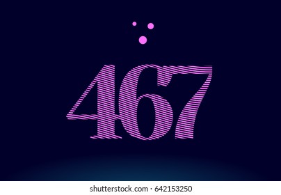 467 Number Digit Logo Pink Line Stock Vector (Royalty Free) 642153250 ...
