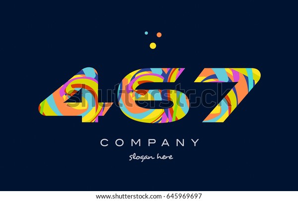467 Number Digit Numeral Logo Colored Stock Vector (Royalty Free ...